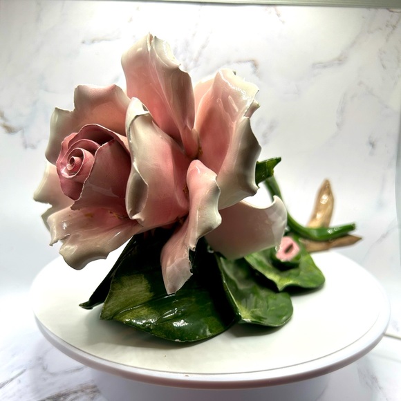 Vintage | Accents | Capodimonte Porcelain Rose By Made In Italy ...